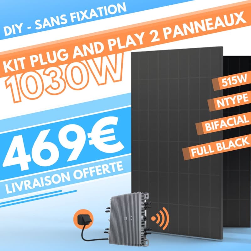 Panneau solaire plug and play - Installez facilement un kit solaire 1000W à 3000W avec batterie.