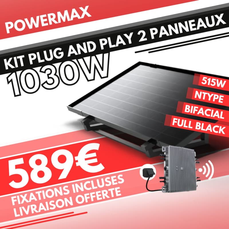 Panneau solaire plug and play - Installez facilement un kit solaire 1000W à 3000W avec batterie.